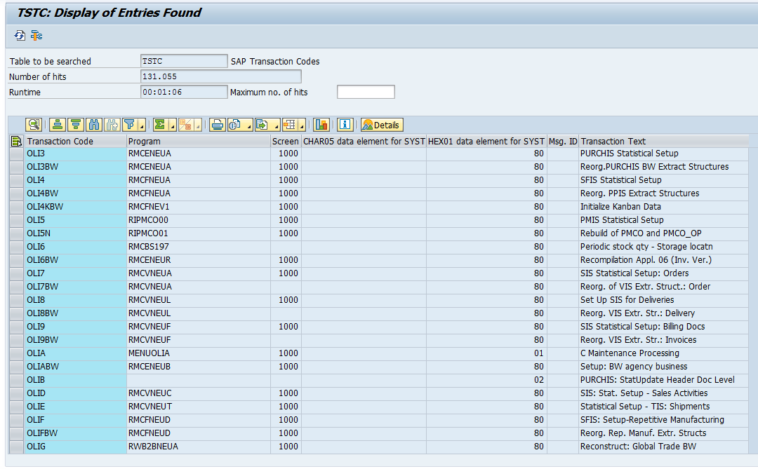 Sap List Of All Transactions Tcodes Hot Picture