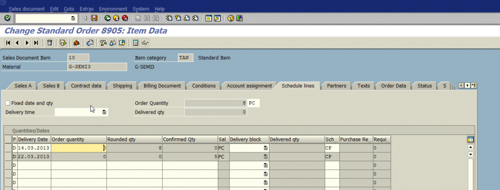 'CusOrd' date field in transaction MD04 and CO09