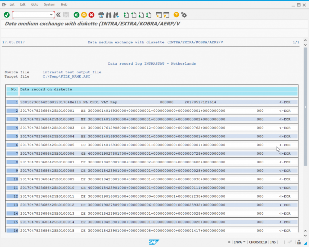 SAP Intrasstat