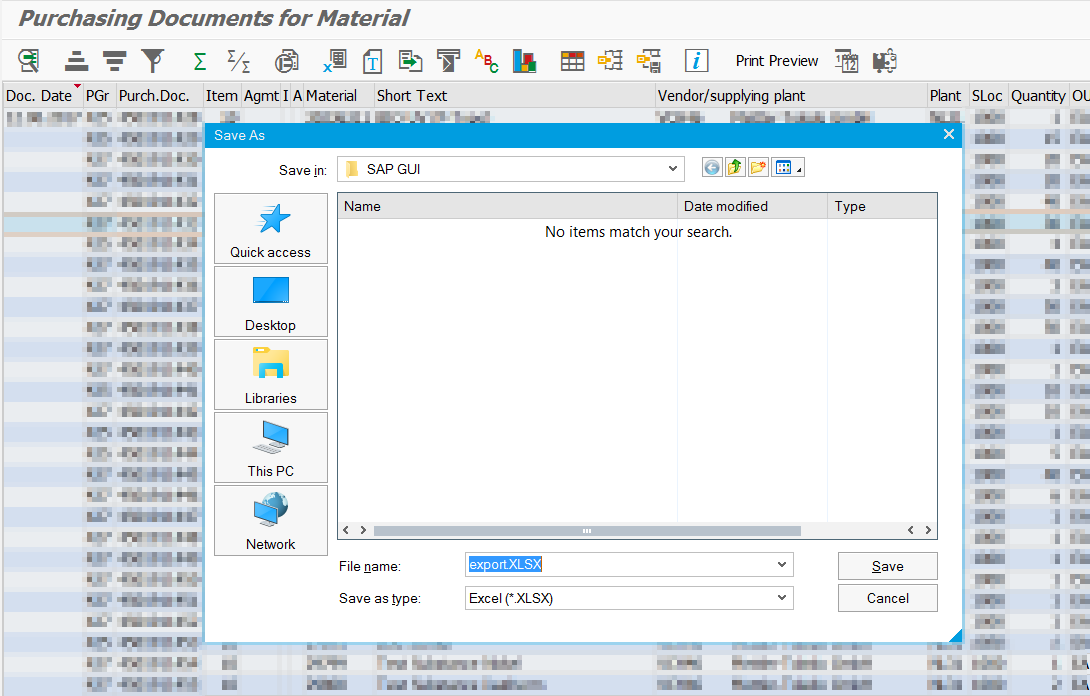 SAP checkbox "Always Use Selected Format"
