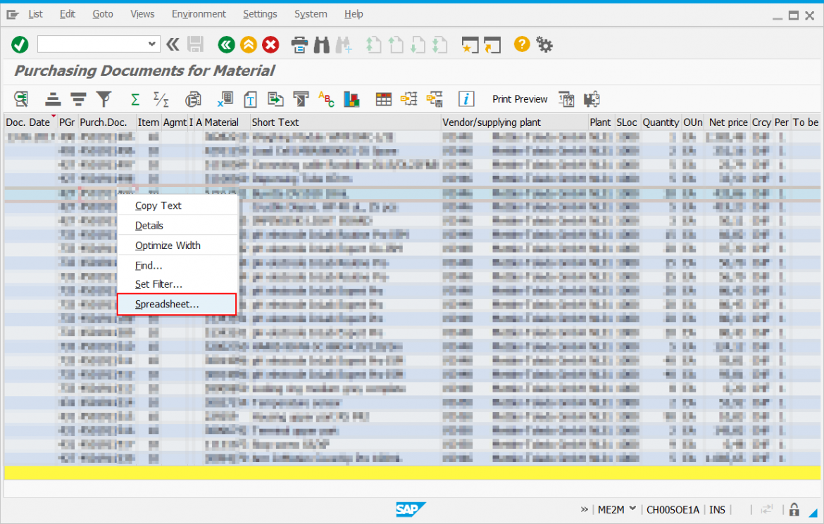 SAP checkbox "Always Use Selected Format"